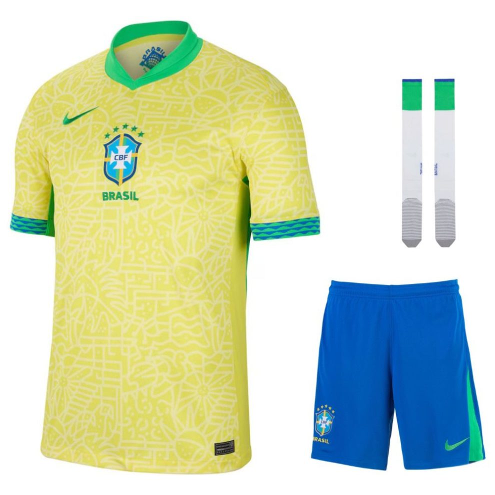 Brazil Home Kit Kids Jersey 2024 2025 | Foot Star