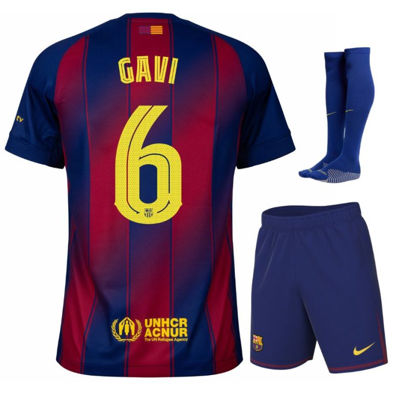 Barca Home Kit Kids Jersey 2025 2026 Gavi