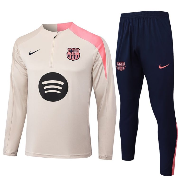 Barca Training Suit 2025 2026 Beige Pink | Foot Star