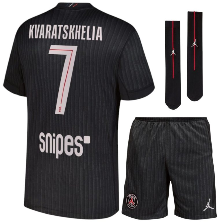 Maillot Kit Enfant PSG Jordan Fourth 2025 2026 Kvaratskhelia | Foot Star